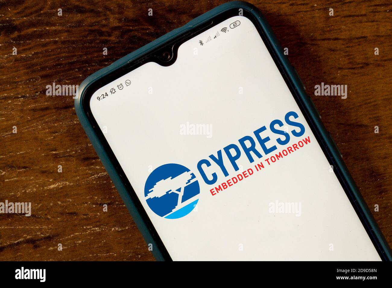 In this photo illustration the Cypress Semiconductor Corporation logo ...