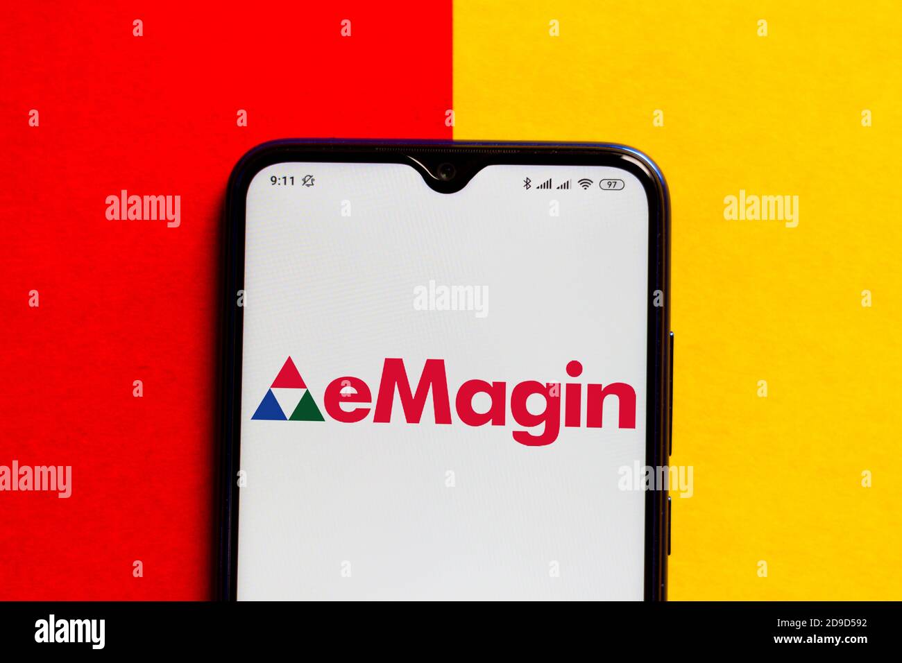In this photo illustration the eMagin Corporation logo seen displayed ...