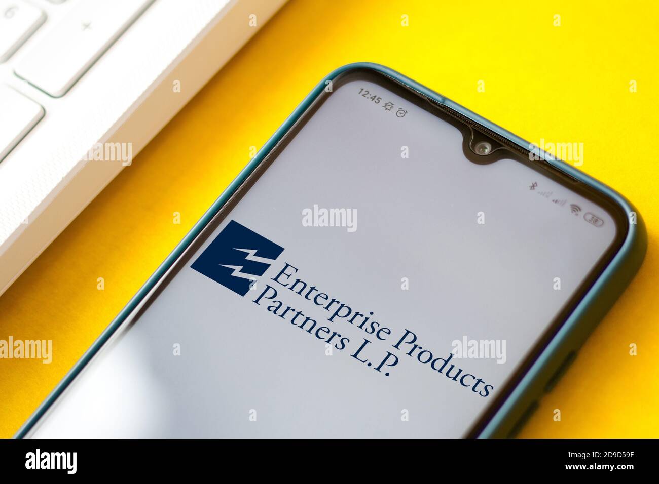 In this photo illustration the Enterprise Products Partners L.P. logo ...