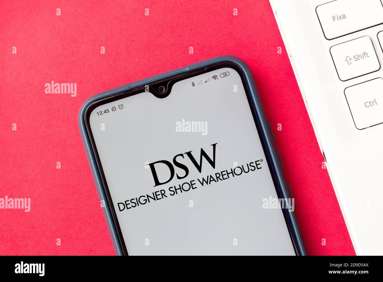 In this photo illustration the Designer Brands (DSW) logo seen ...