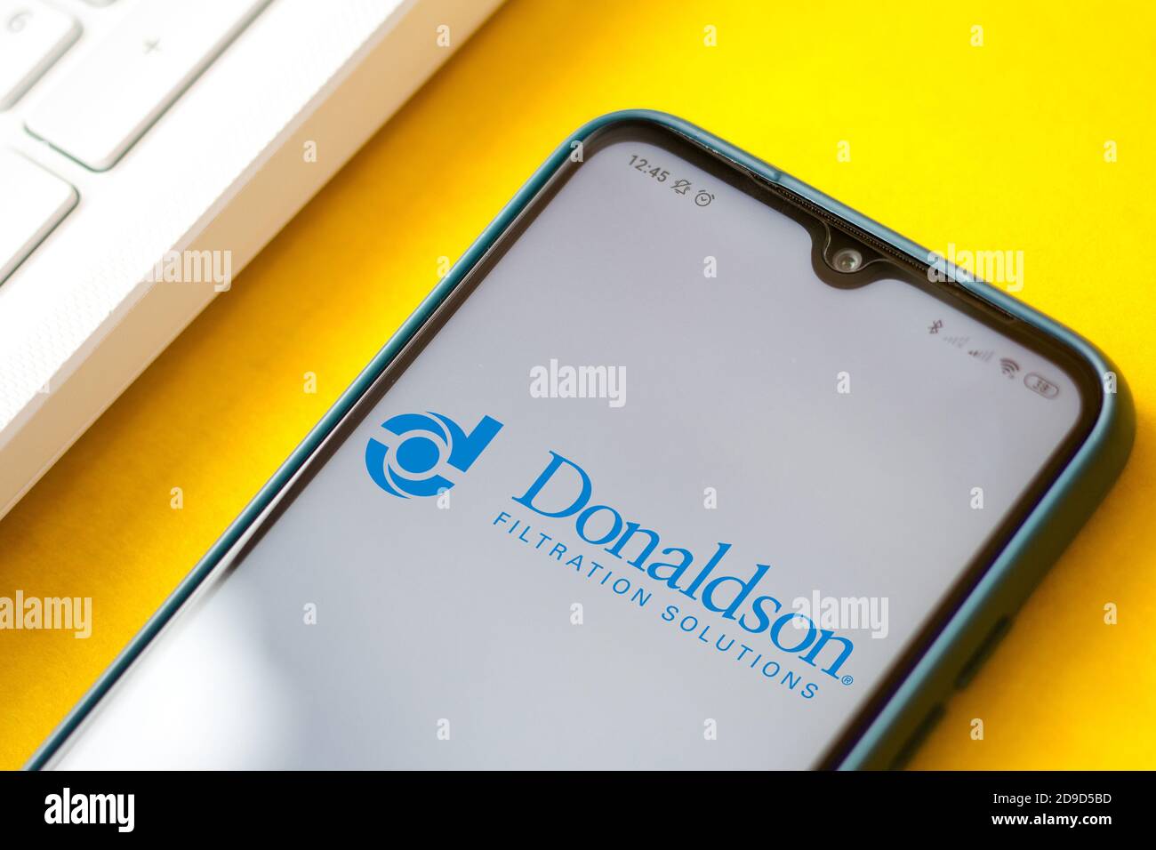 In this photo illustration the Donaldson Company logo seen displayed on ...