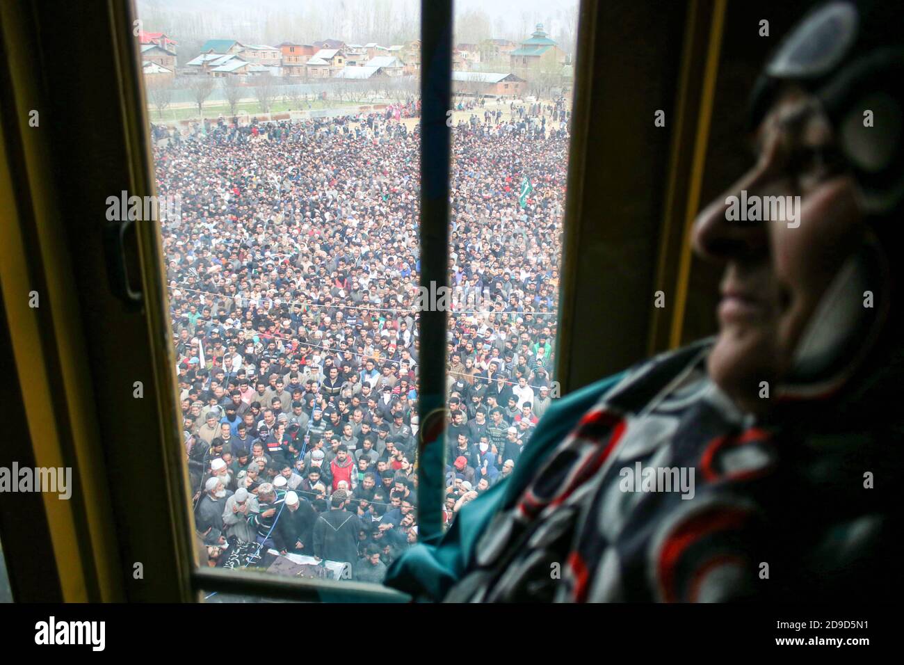 A large crowd gathered in protest on the streets. kashmir, India Stock ...