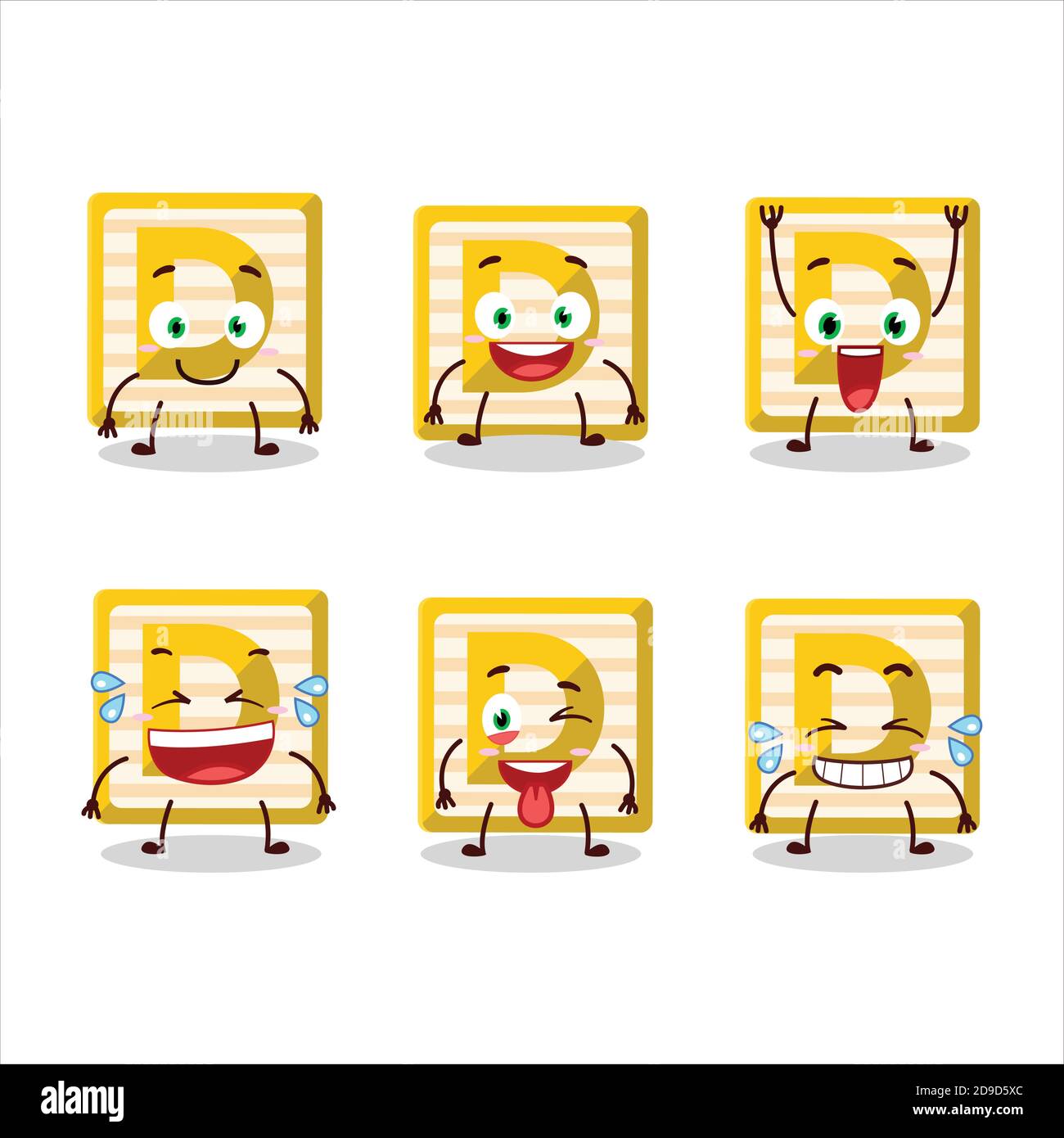 Cartoon character of toy block D with smile expression Stock Vector ...