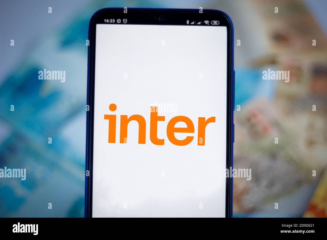 Brazil. 26th Apr, 2020. In this photo illustration the Banco Inter logo ...