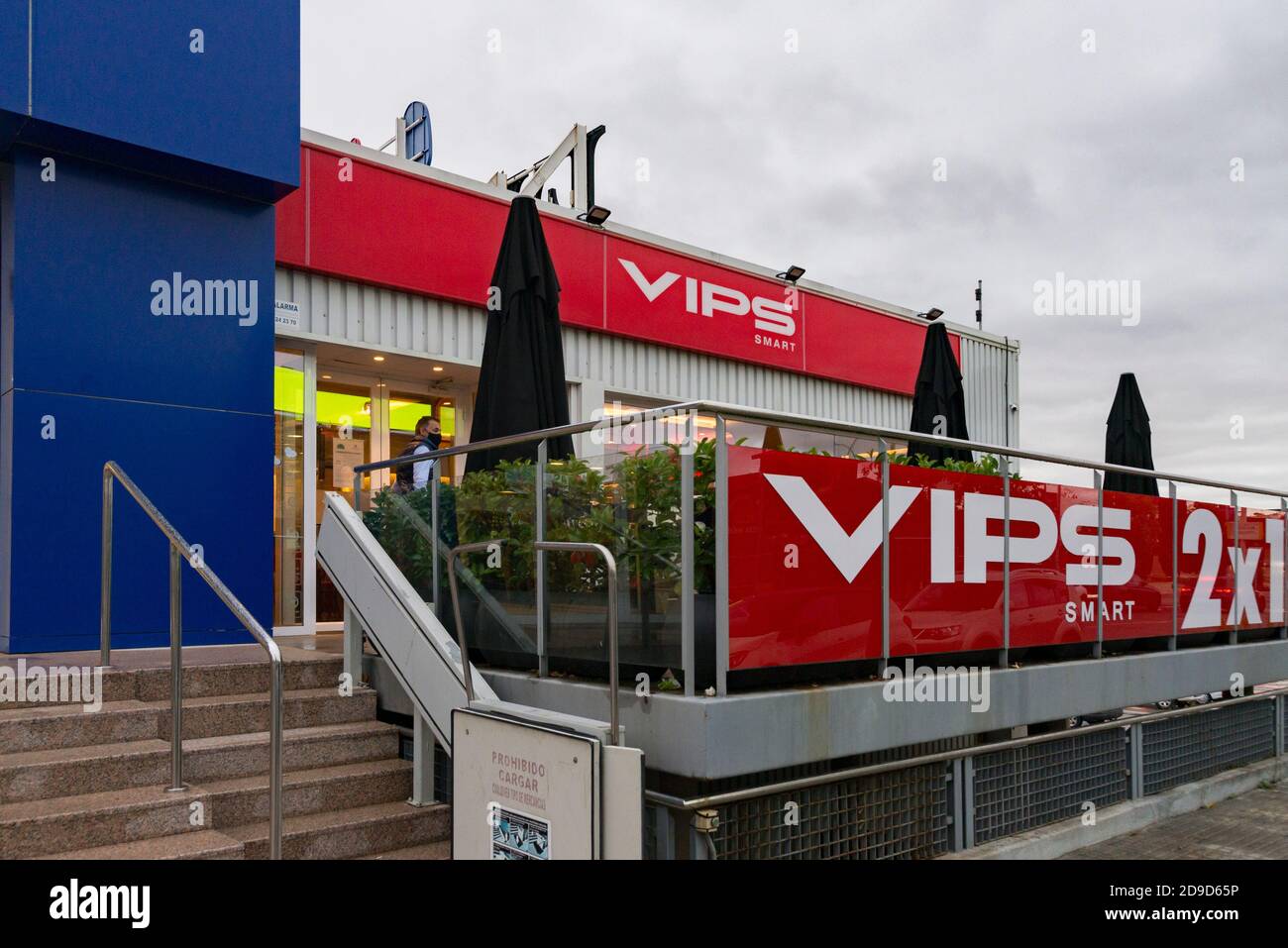 A view of the Vips restaurant and logo at the Osito La Eliana shopping ...