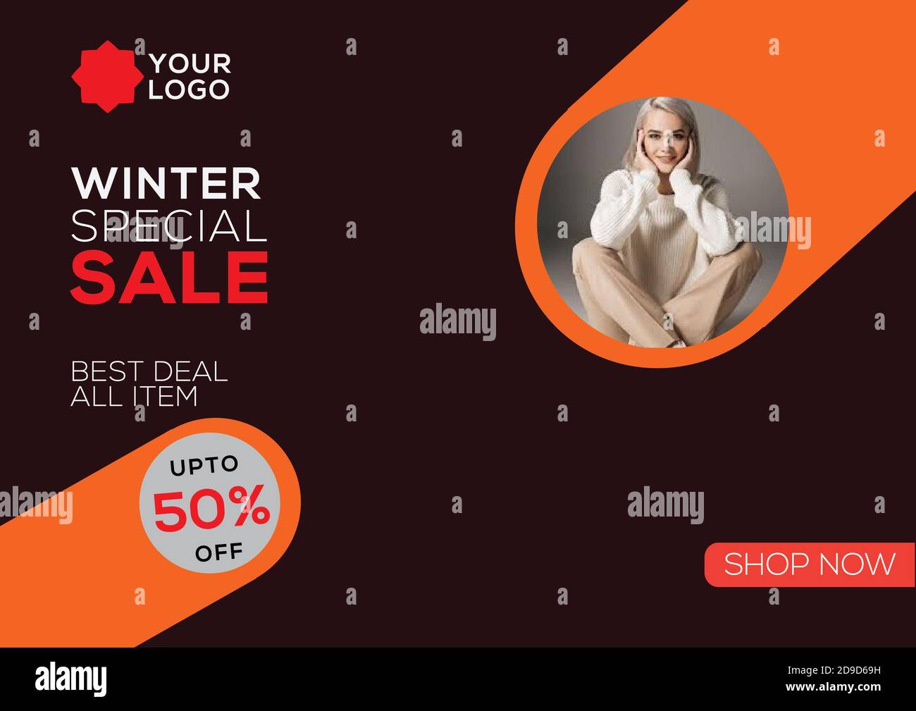 Offer tag winter banner design Stock Photo - Alamy