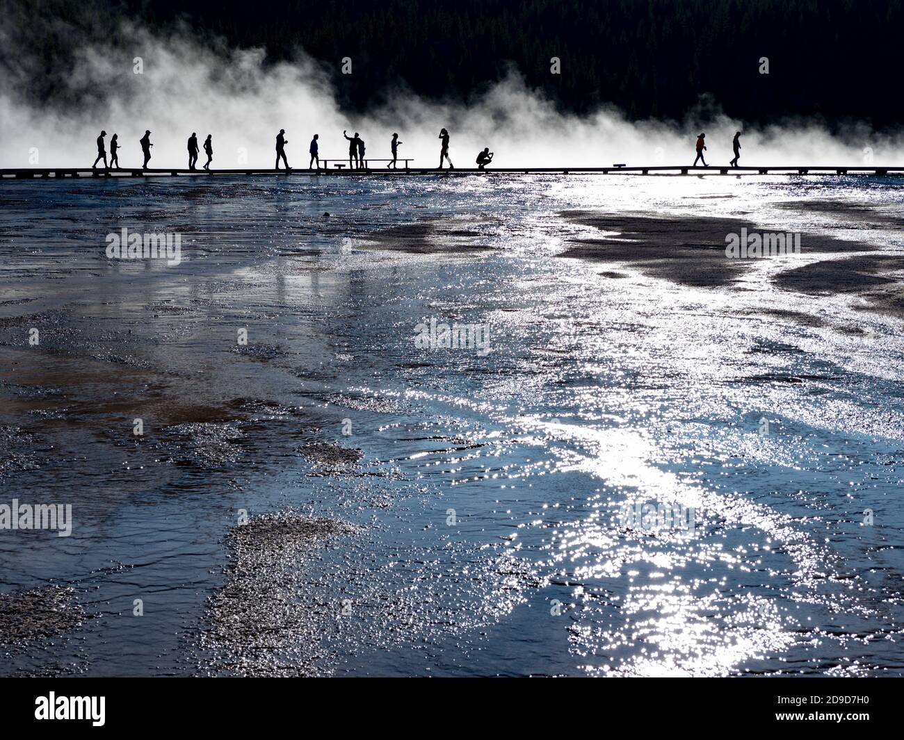 Grand Prismatic Spring, the largest hot spring in the USA and a star ...