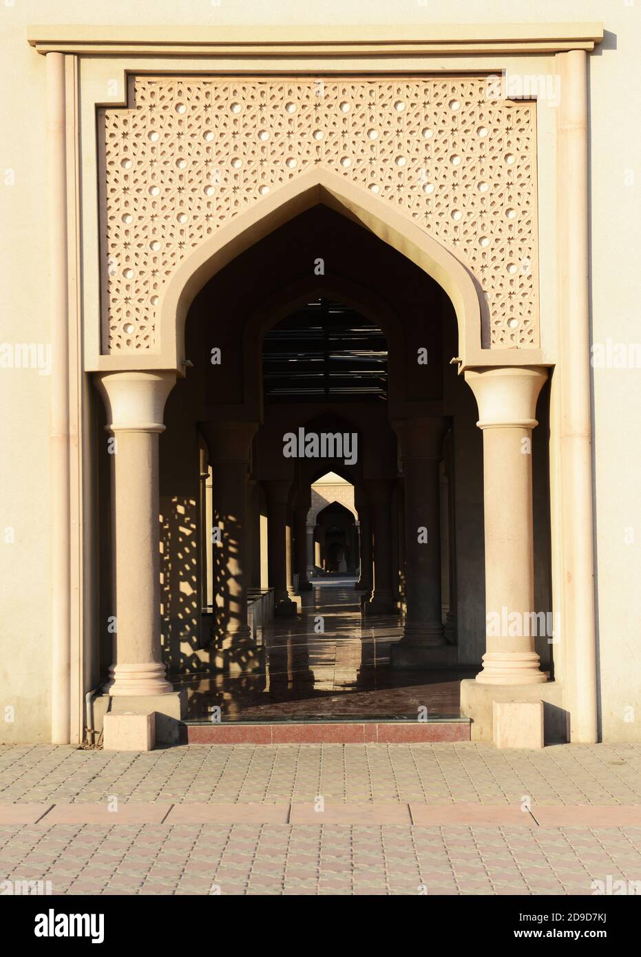 A traditional Omani decorated corridor walkway in Mutrah, Oman Stock ...