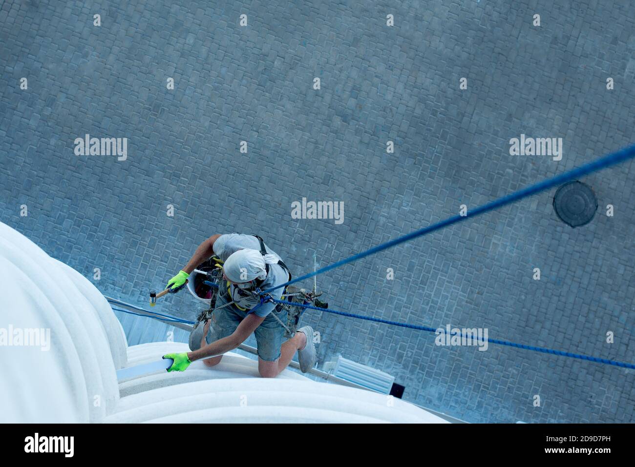 high-altitude climber. The profession of working at height Stock Photo ...