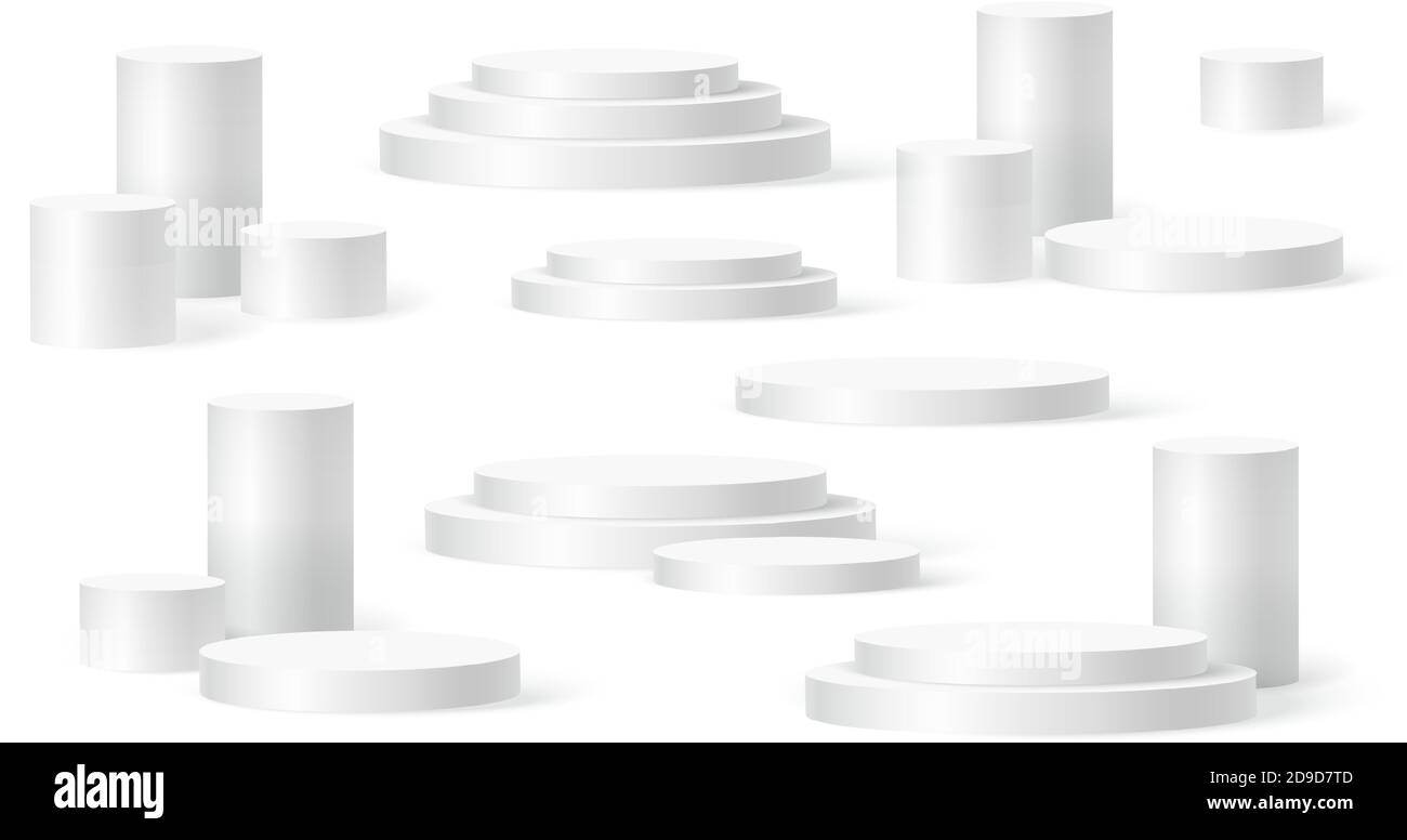 Cylinder podium scene, winner pedestal. White cylinder template for ...