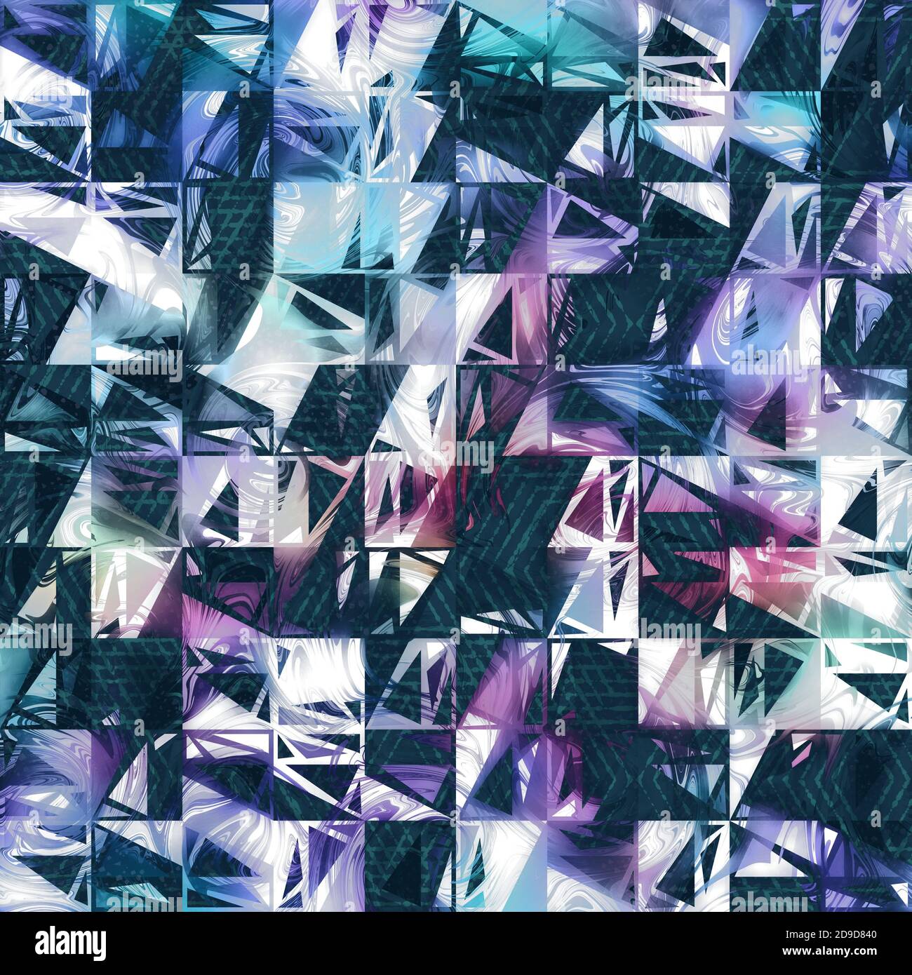 Lux navy and white iridescent geo seamless pattern Stock Photo - Alamy
