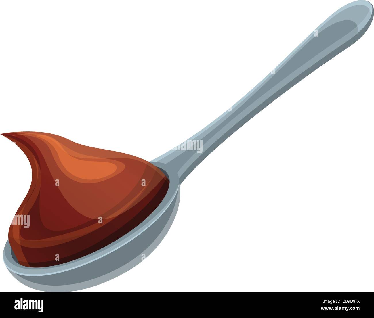 Full spoon chocolate paste icon. Cartoon of full spoon chocolate paste ...