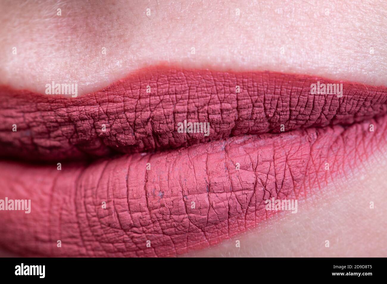 Close-up photo of woman's lips with red matte lipstick Stock Photo - Alamy