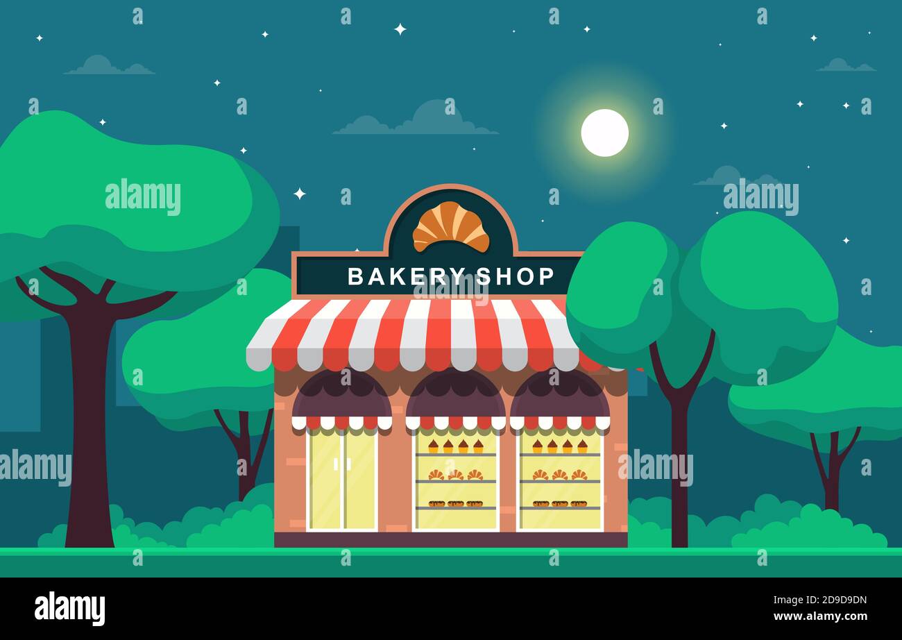 Night store front Stock Vector Images - Alamy