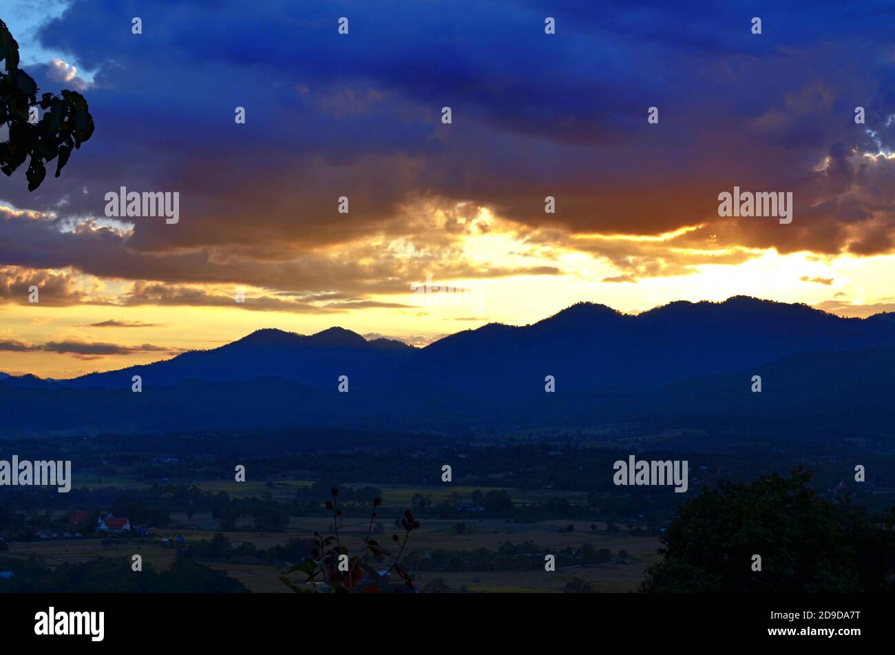 Pai, Thailand - Sunset View from Wat Phra That Mae Yen Stock Photo - Alamy