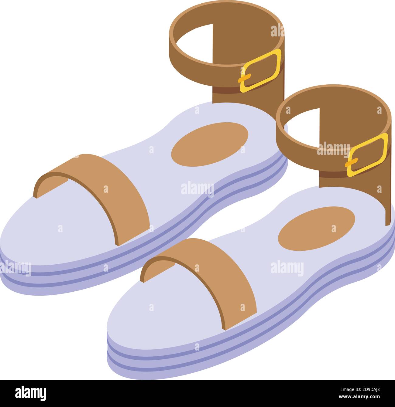 Fashion sandals icon. Isometric of fashion sandals vector icon for web ...
