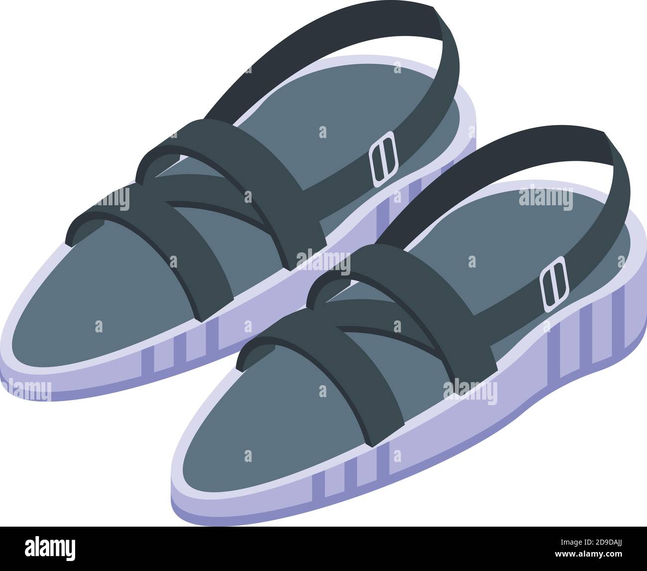 Summer sandals icon. Isometric of summer sandals vector icon for web ...