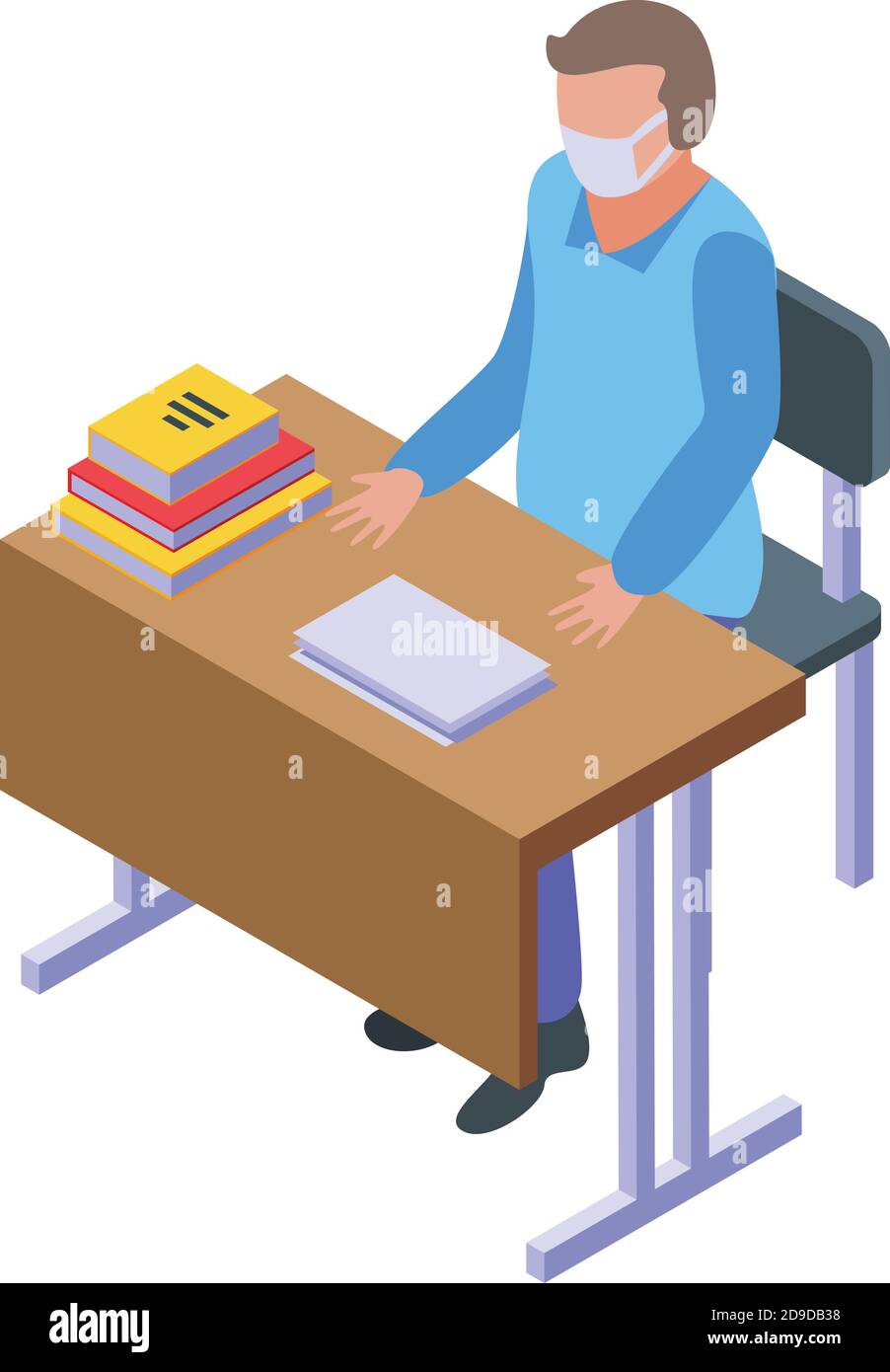 Quarantine school lesson icon. Isometric of quarantine school lesson ...