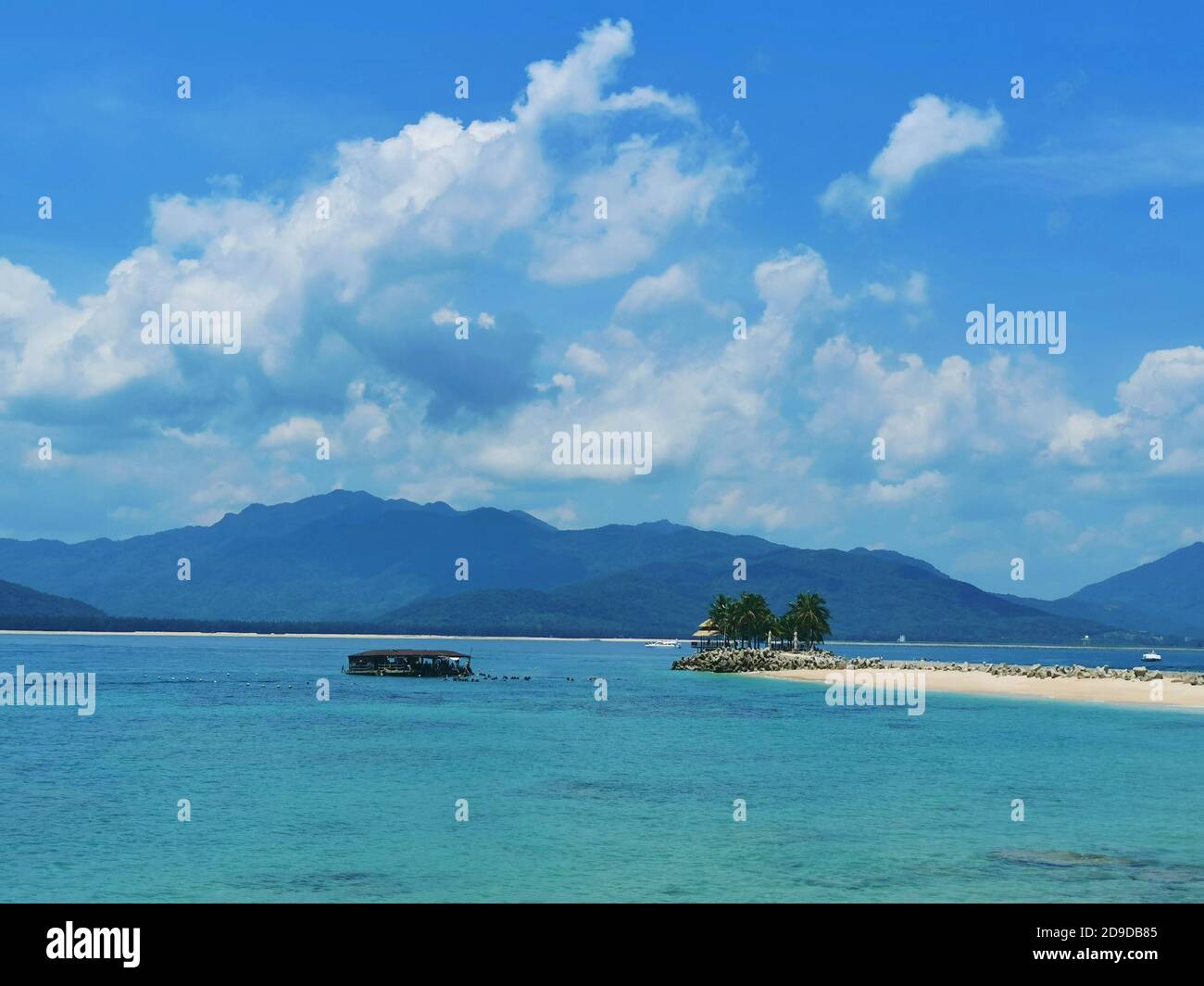 --File--Aerial view of the Boundary Island in Lingshui County, Sanya ...