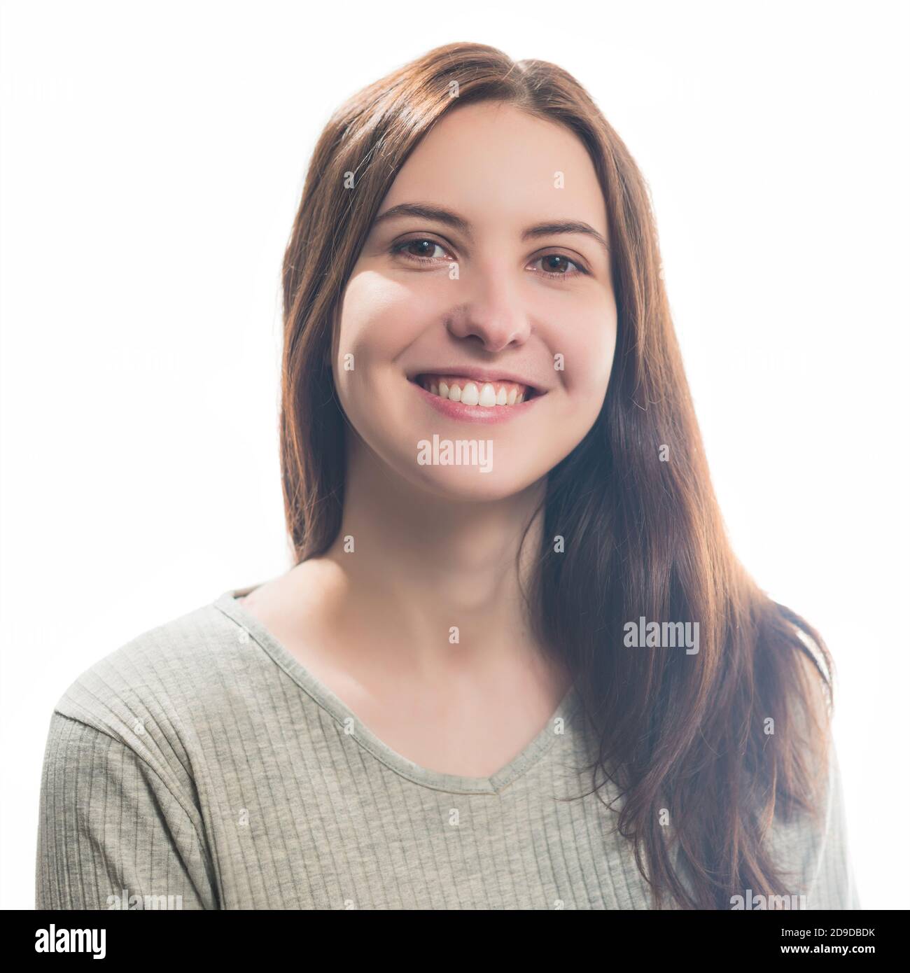 Woman smiling portrait hi-res stock photography and images - Alamy