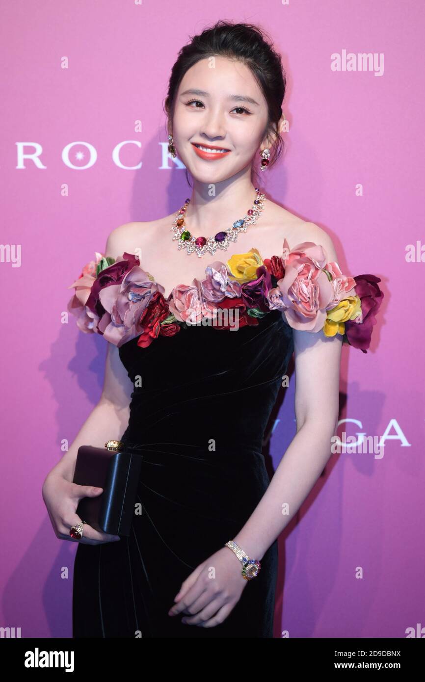 Chinese actress Tang Yixin attends an activity of luxry brand BVLGARI ...
