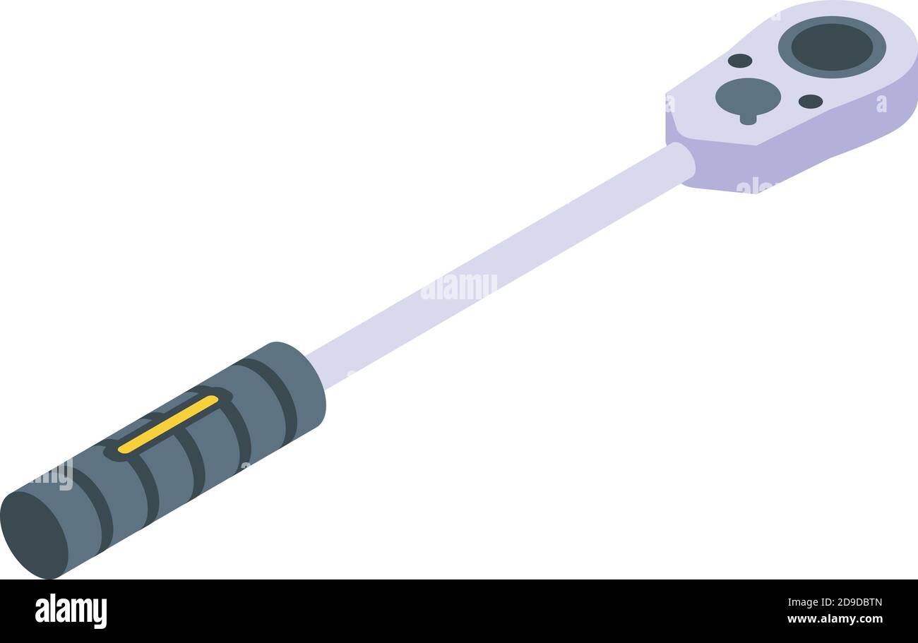 Car mechanic ratchet icon. Isometric of car mechanic ratchet vector ...