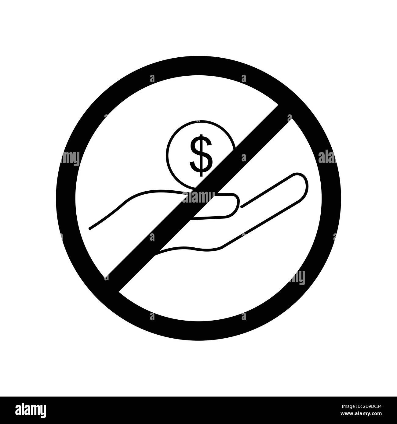 Stop corruption icon. hand icon with dollar. design template vector ...