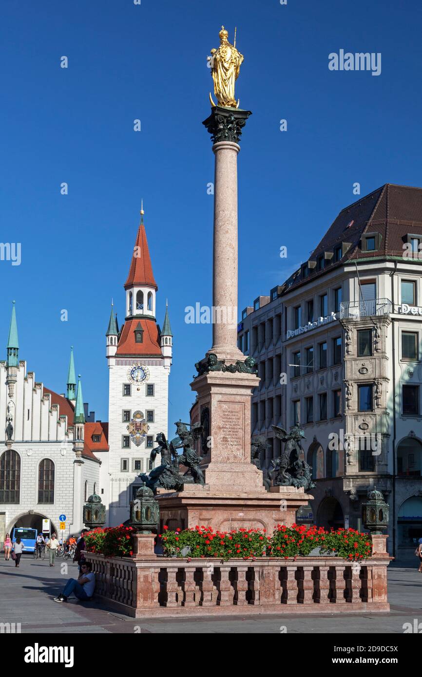 geography / travel, Germany, Bavaria, Munich, old city hall with Marian ...