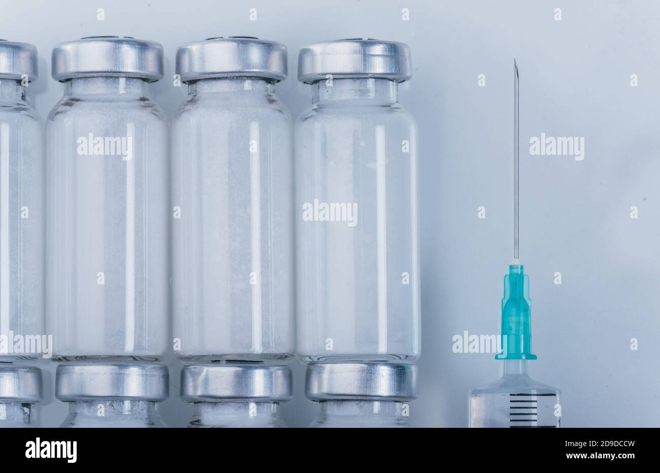 Medicine, Injection, vaccine and disposable syringe, drug concept ...