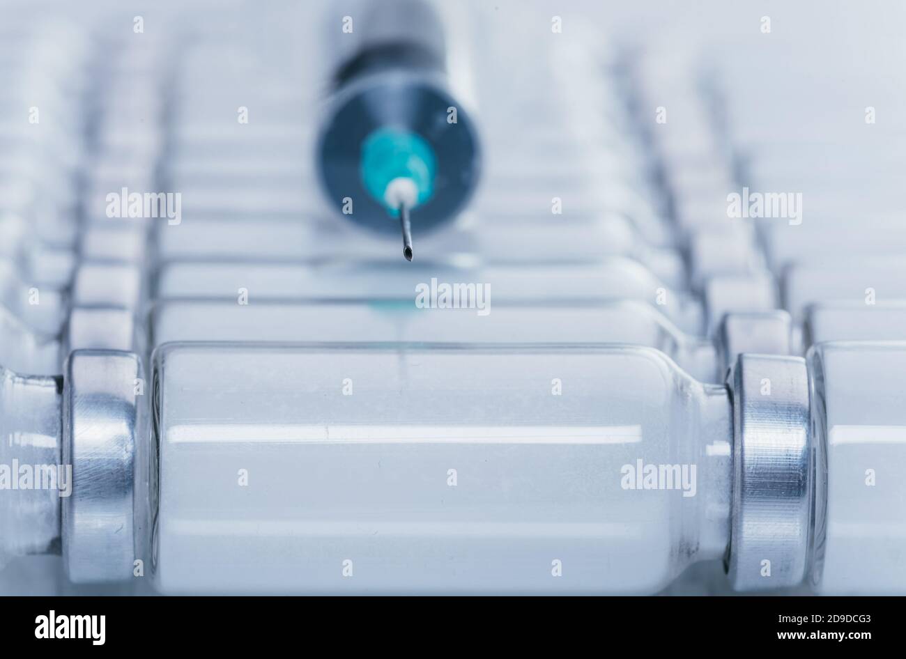 Medicine, Injection, vaccine and disposable syringe, drug concept ...