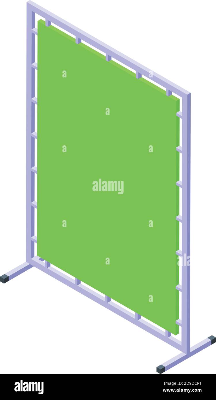 Cinema green wall icon. Isometric of cinema green wall vector icon for ...