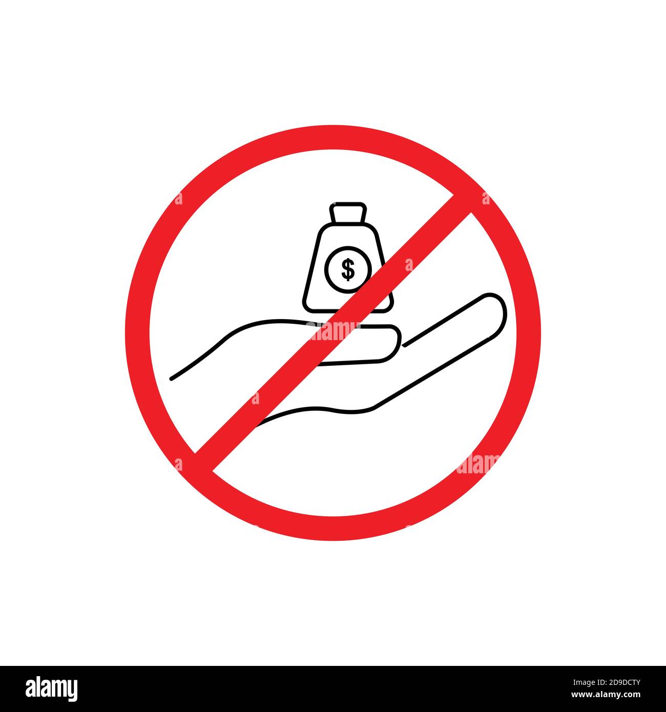 Stop corruption icon. hand icon with money bag. design template vector ...