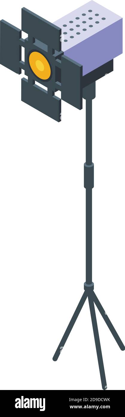 Cinema spotlight icon. Isometric of cinema spotlight vector icon for ...