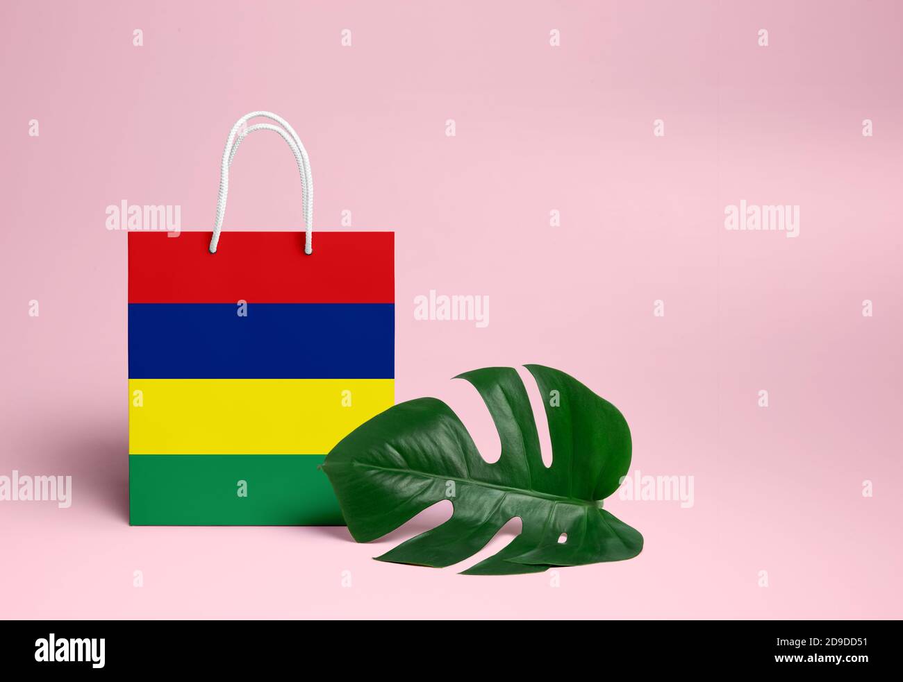 Mauritius shopping concept. National cardboard shopping bag with ...