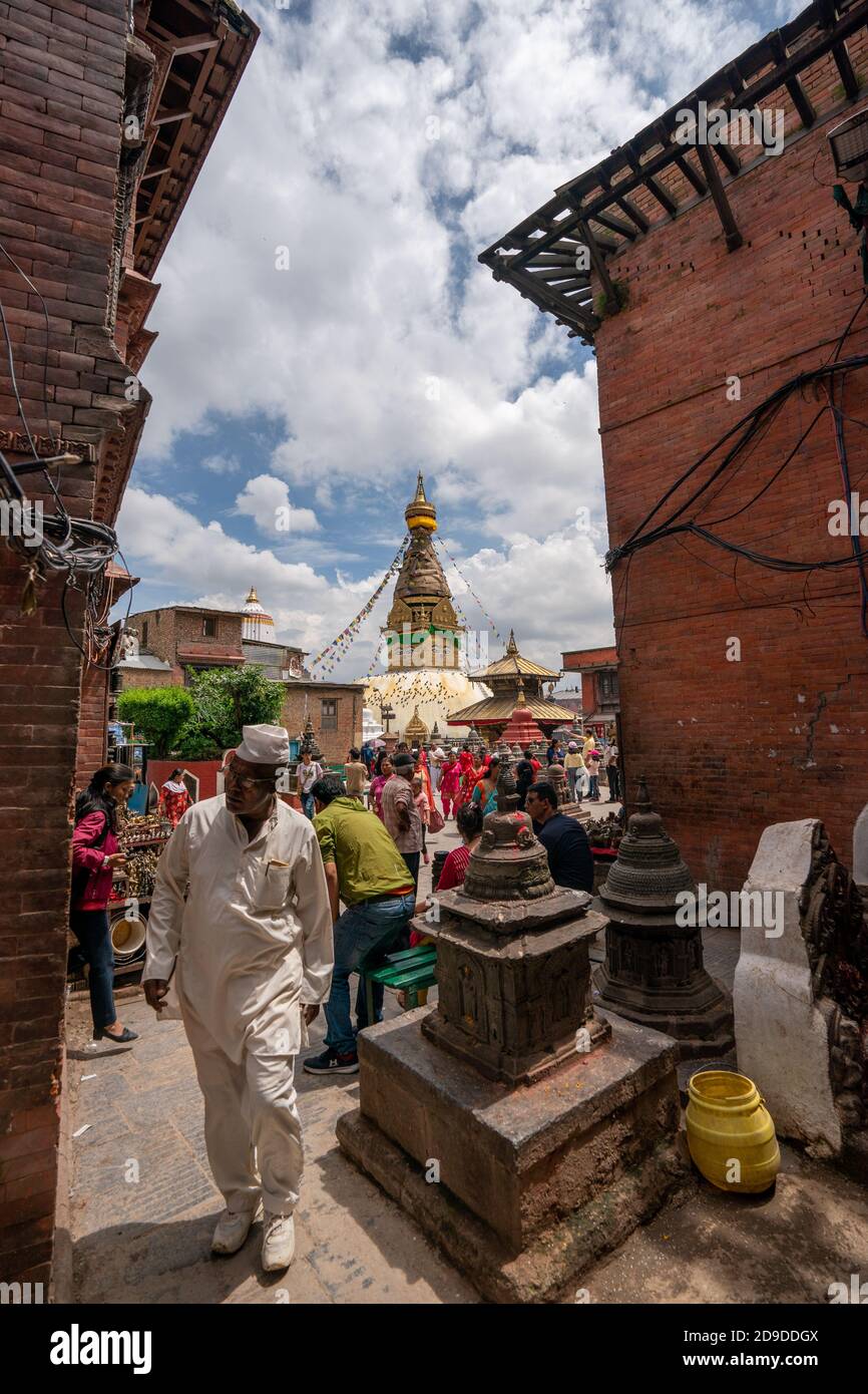 Swayambhunath, also known as the "monkey temple" due to the large ...