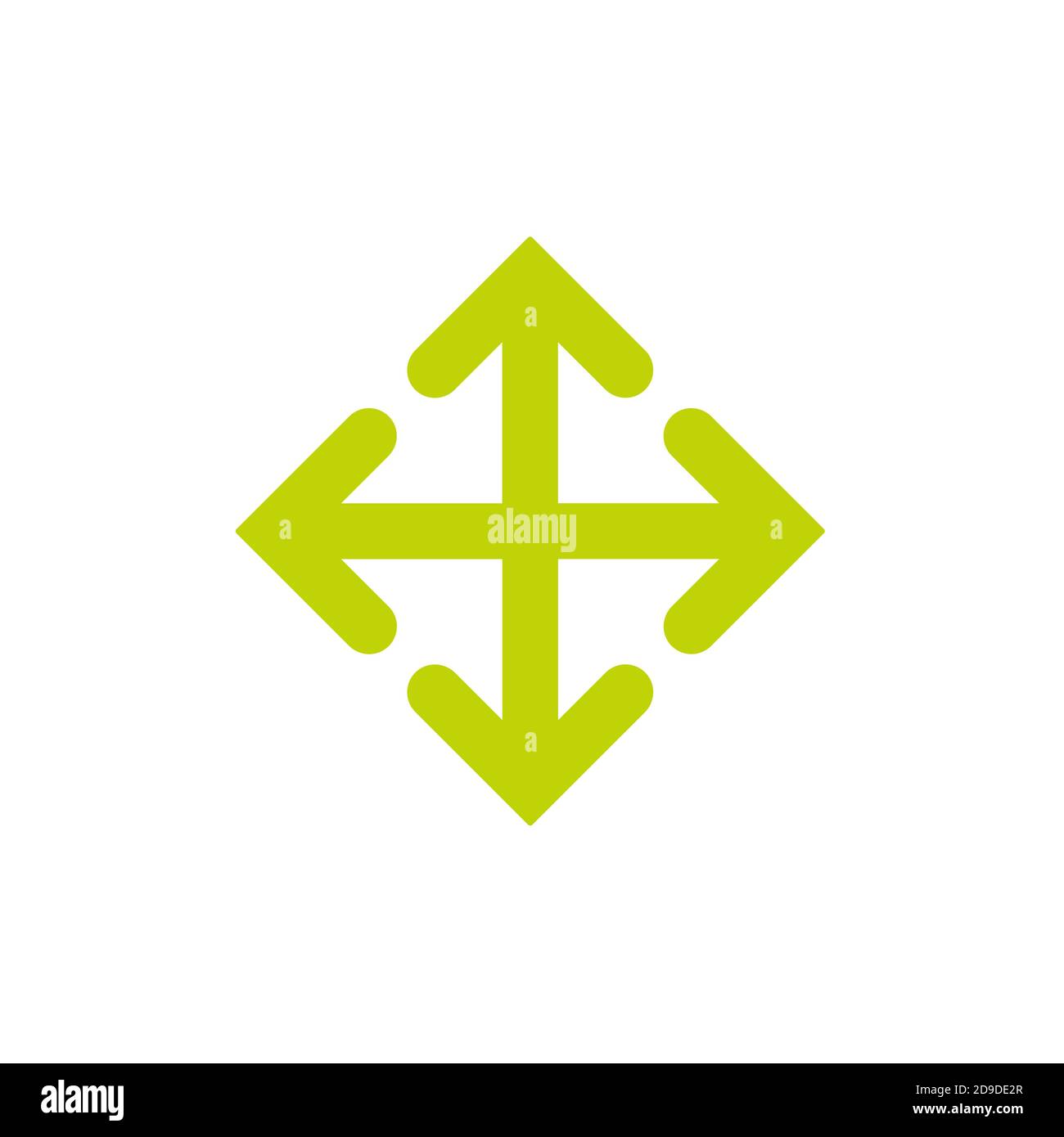 four rounded arrows point out from the center. olive green expand ...