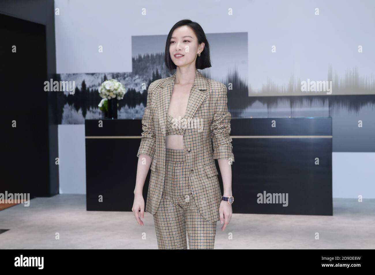 Chinese actress Ni Ni attends a brand promotional event in Beijing ...