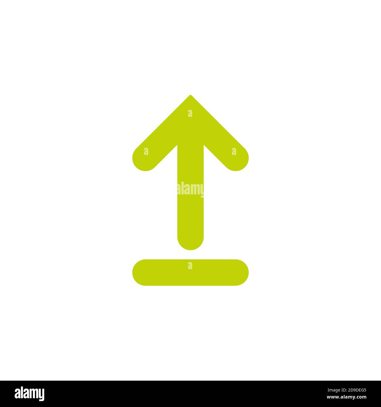 olive green rounded arrow up icon. Isolated on white. Upload icon ...