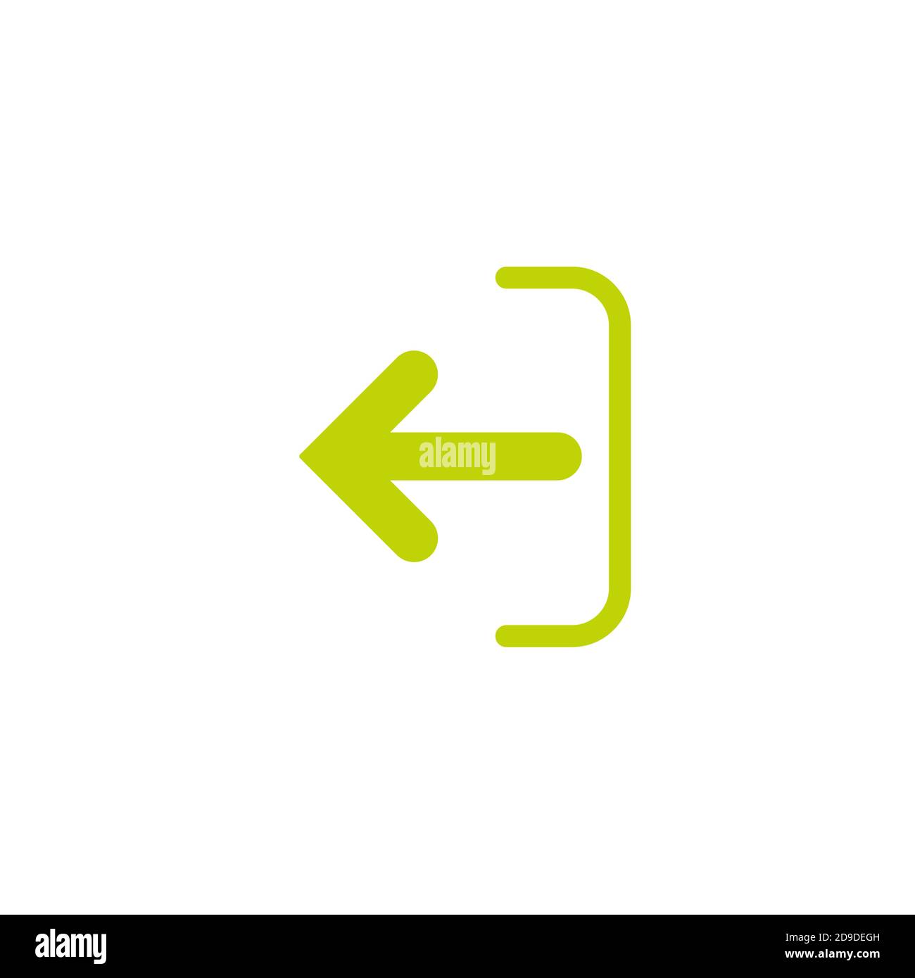 Exit or logout, log off icon. Isolated on white. olive green right ...