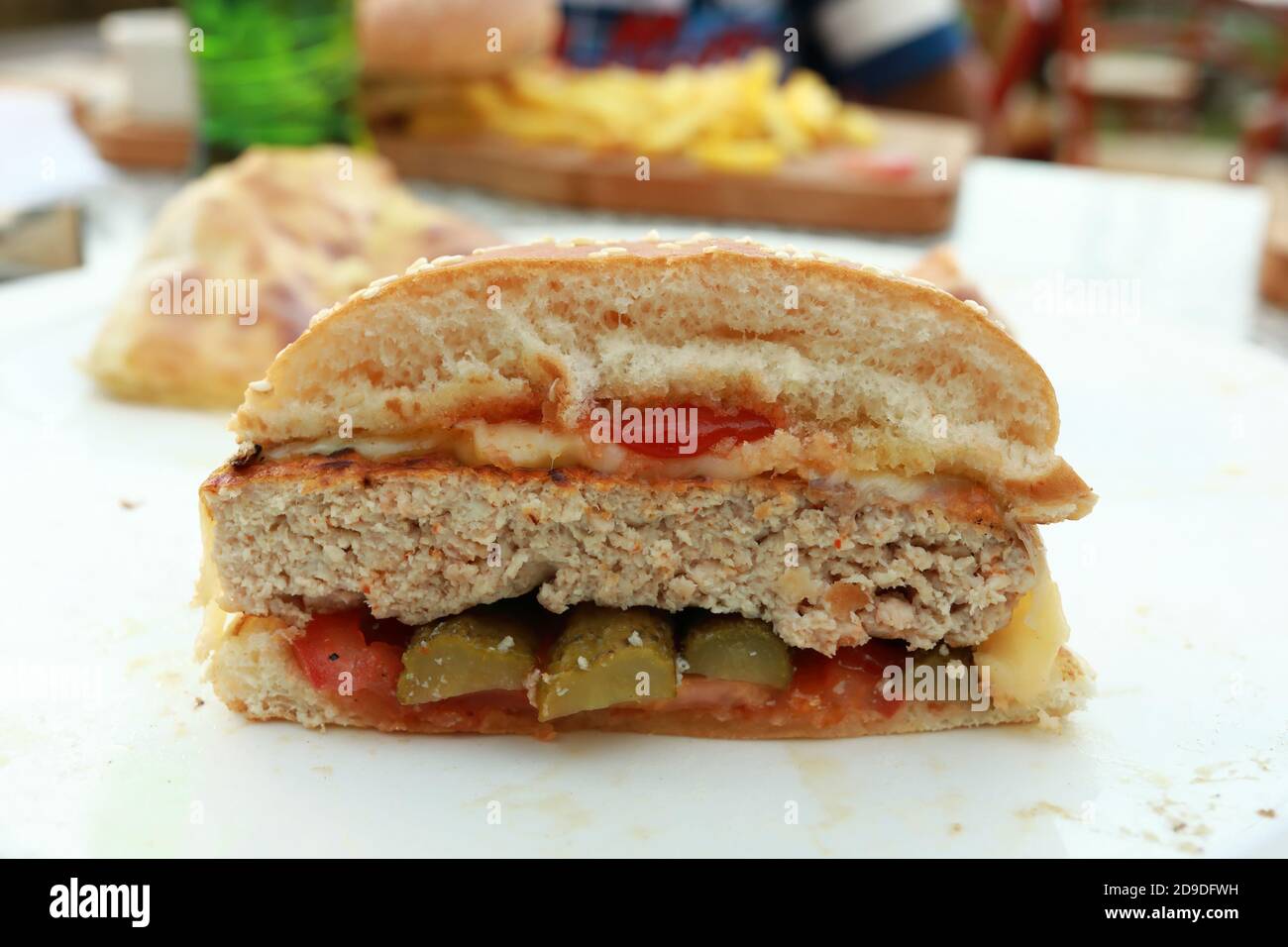 Half burger half vegetable sandwich hi-res stock photography and images ...