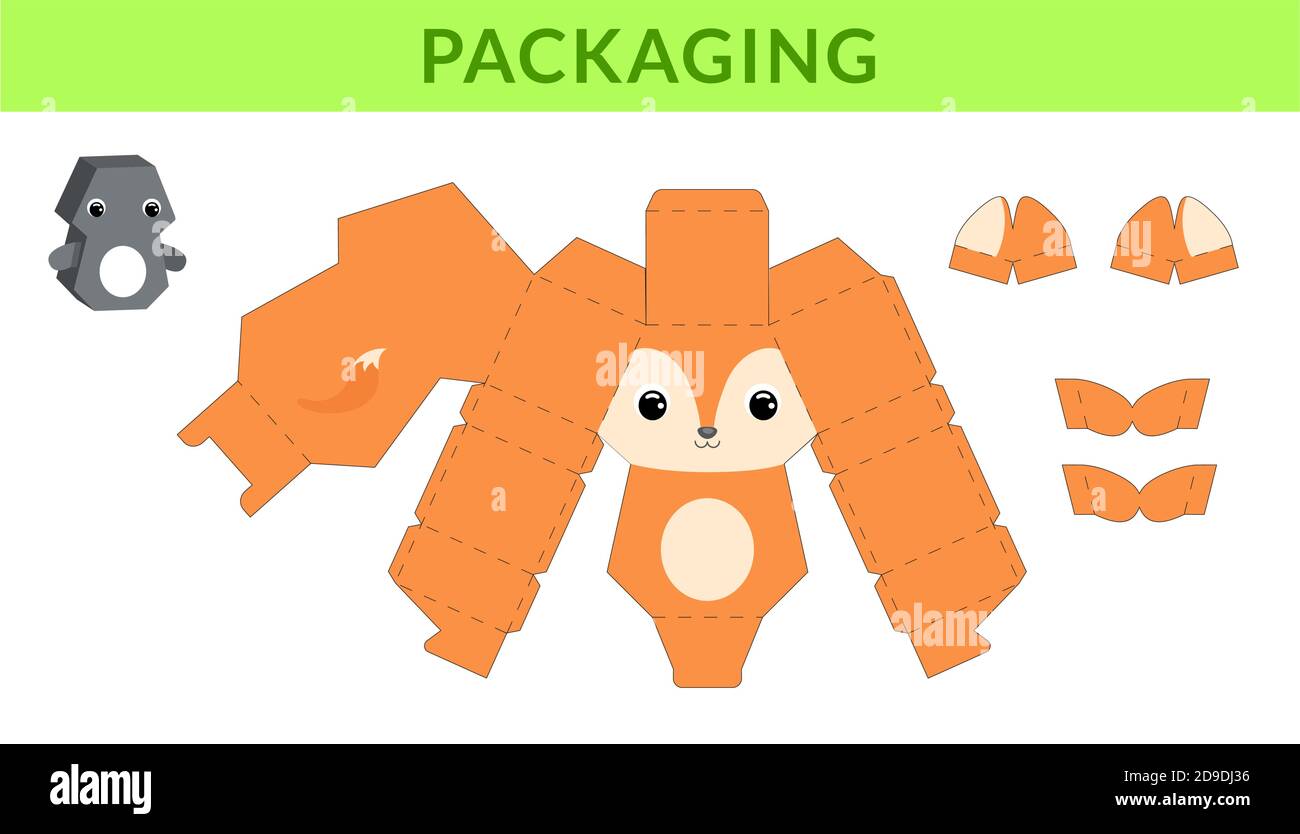 Party favor die cut fox box for birthdays, baby showers for sweets ...