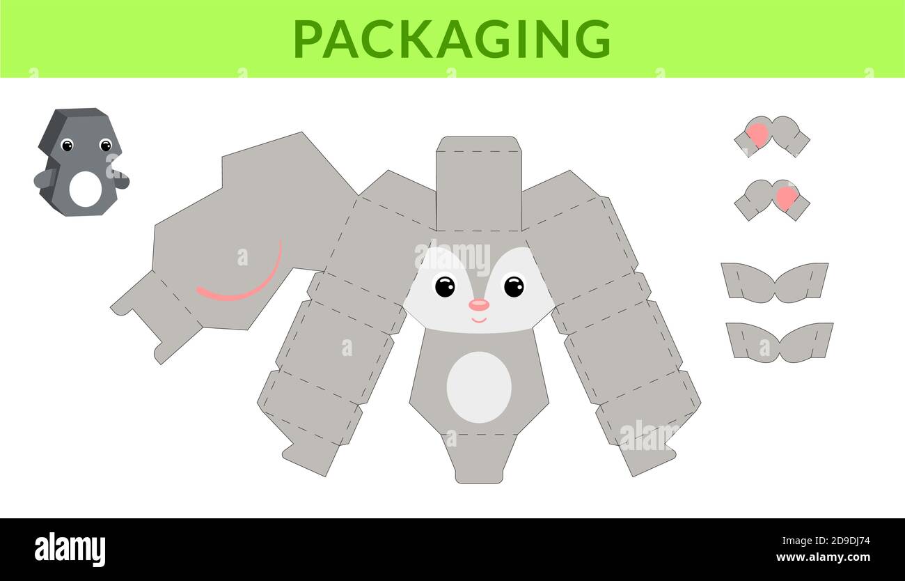 Party favor die cut opossum box for birthdays, baby showers for sweets ...