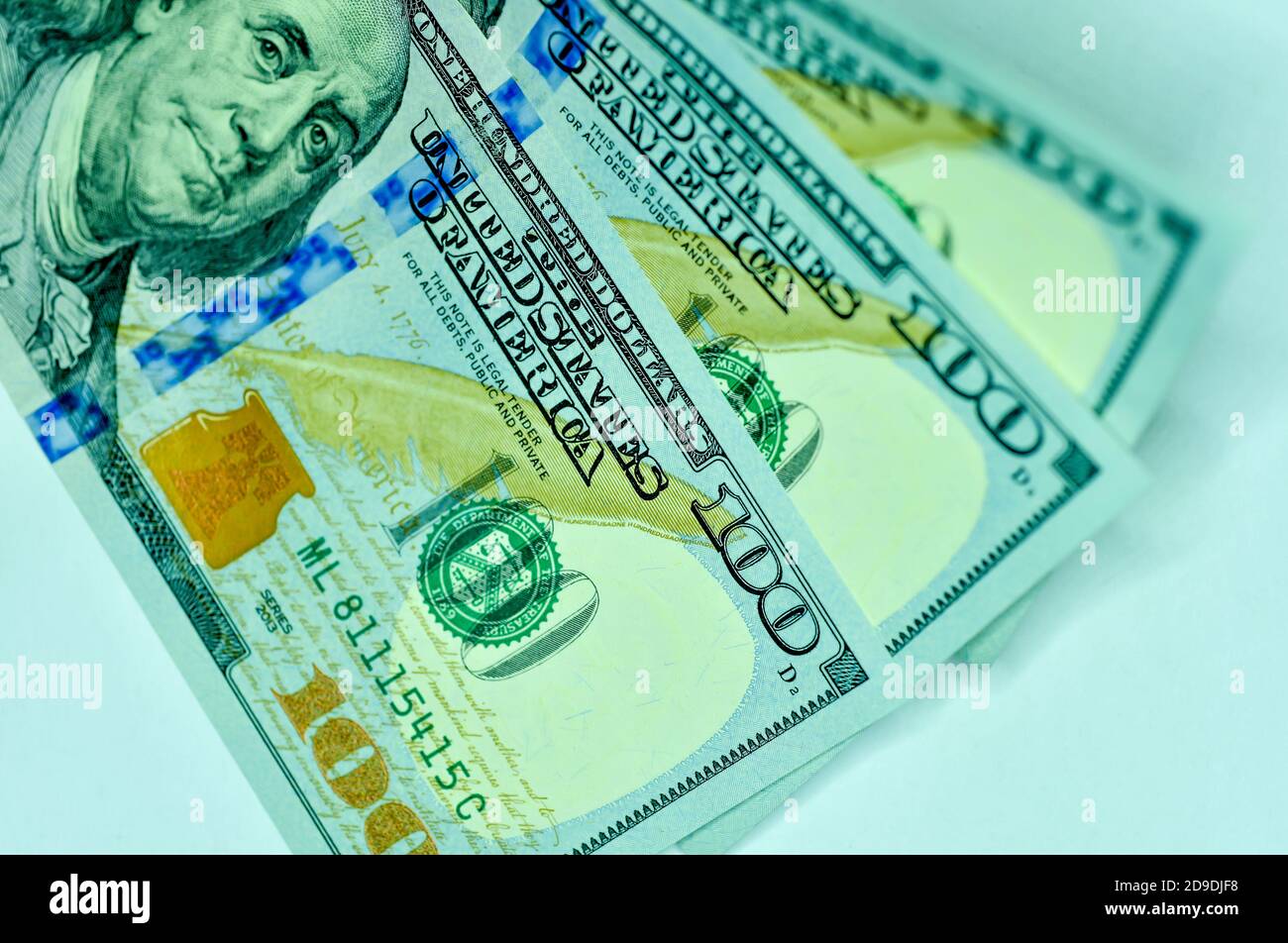 Closeup of one hundred US dollar bills Stock Photo - Alamy