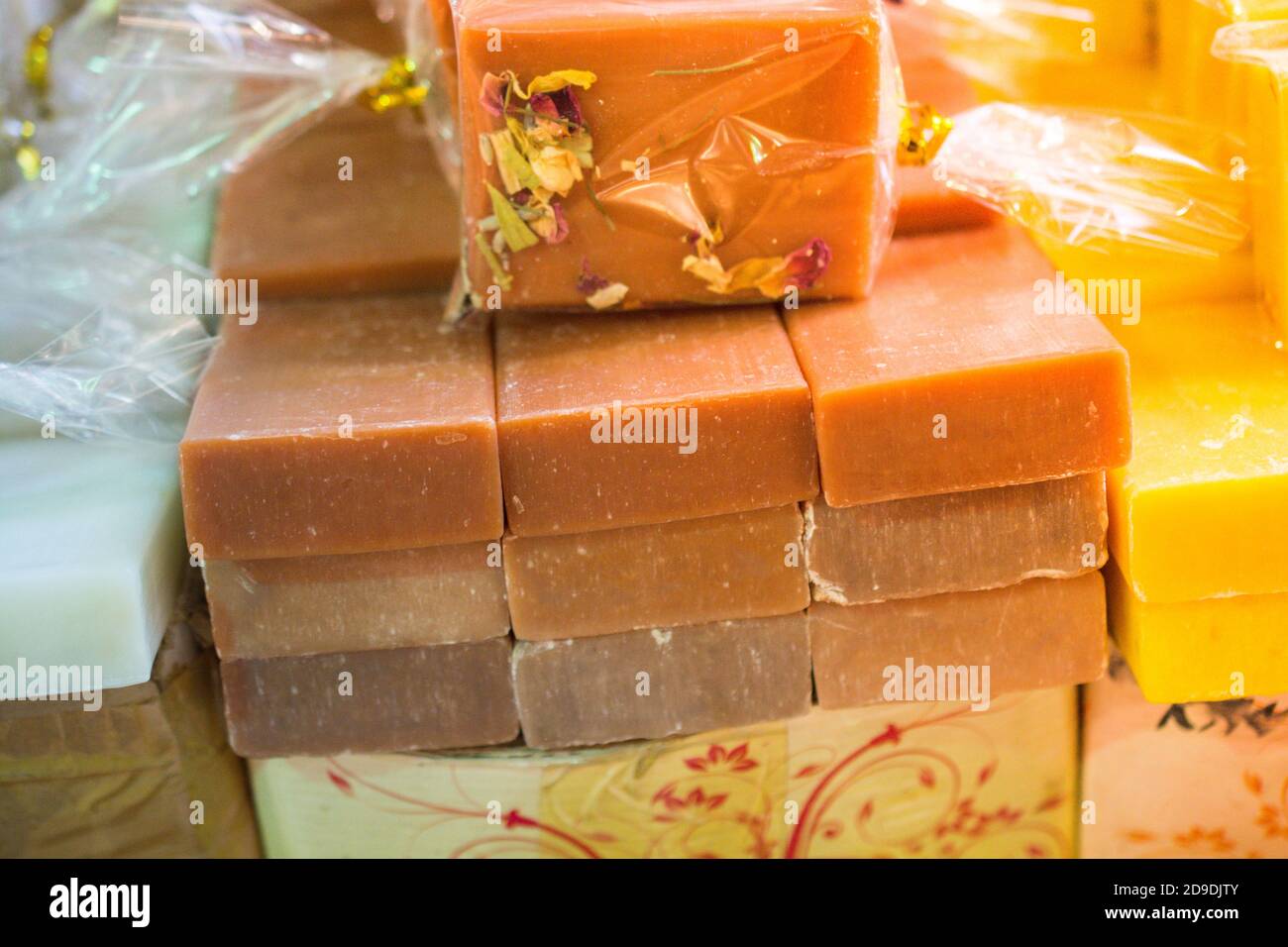 Eco-friendly exfoliating bars of soap for hair and body Stock Photo - Alamy