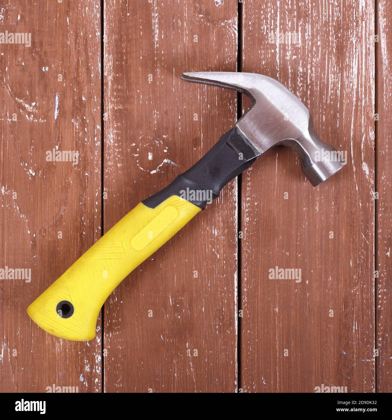 Tools Building and repair - Top view Claw hammer on a wooden background ...