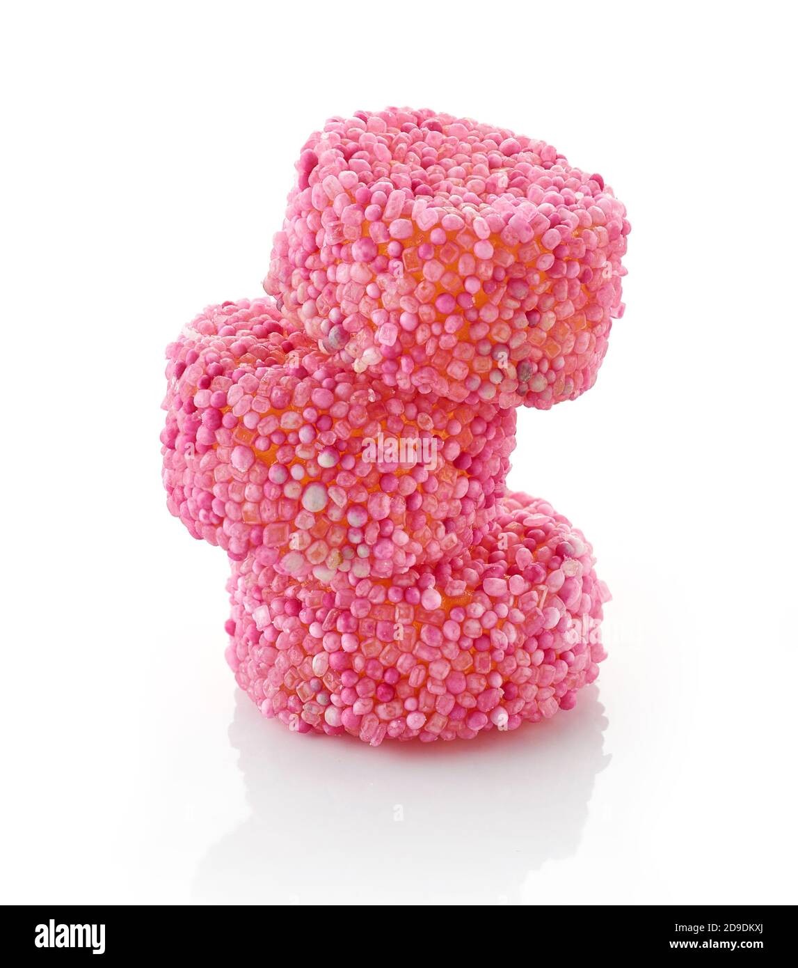 stack of pink candies isolated on white background Stock Photo - Alamy