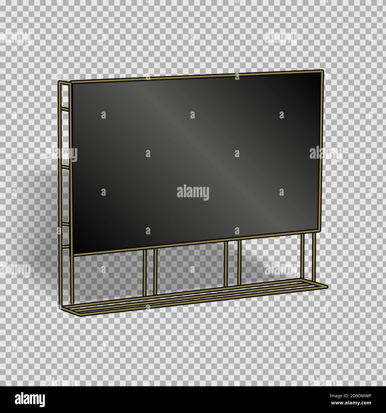 Banner stand of black color on a transparent background. Mockup ...