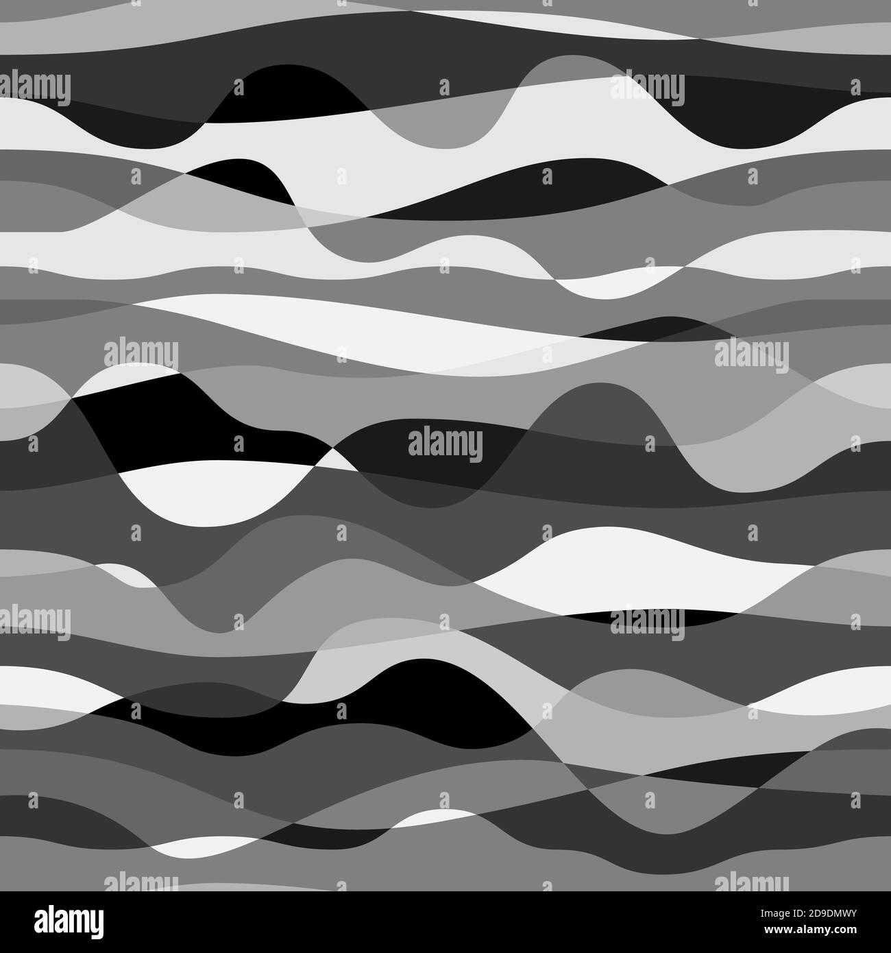 Curly waves tracery, grayscale curved lines. Stylized abstract ...