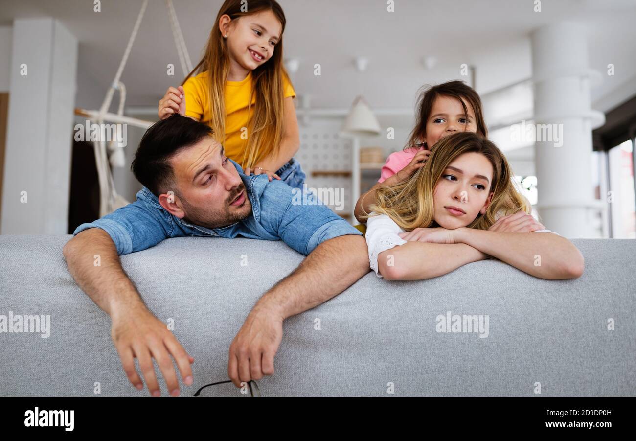 Tired mother children hi-res stock photography and images - Alamy