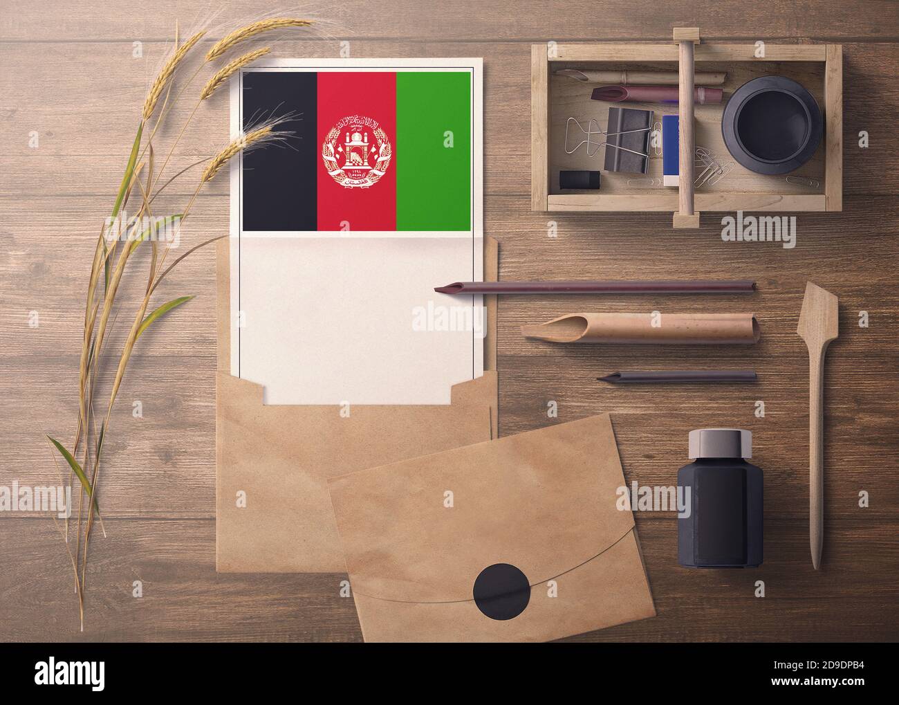 Afghanistan invitation, celebration letter concept. Flag with craft ...
